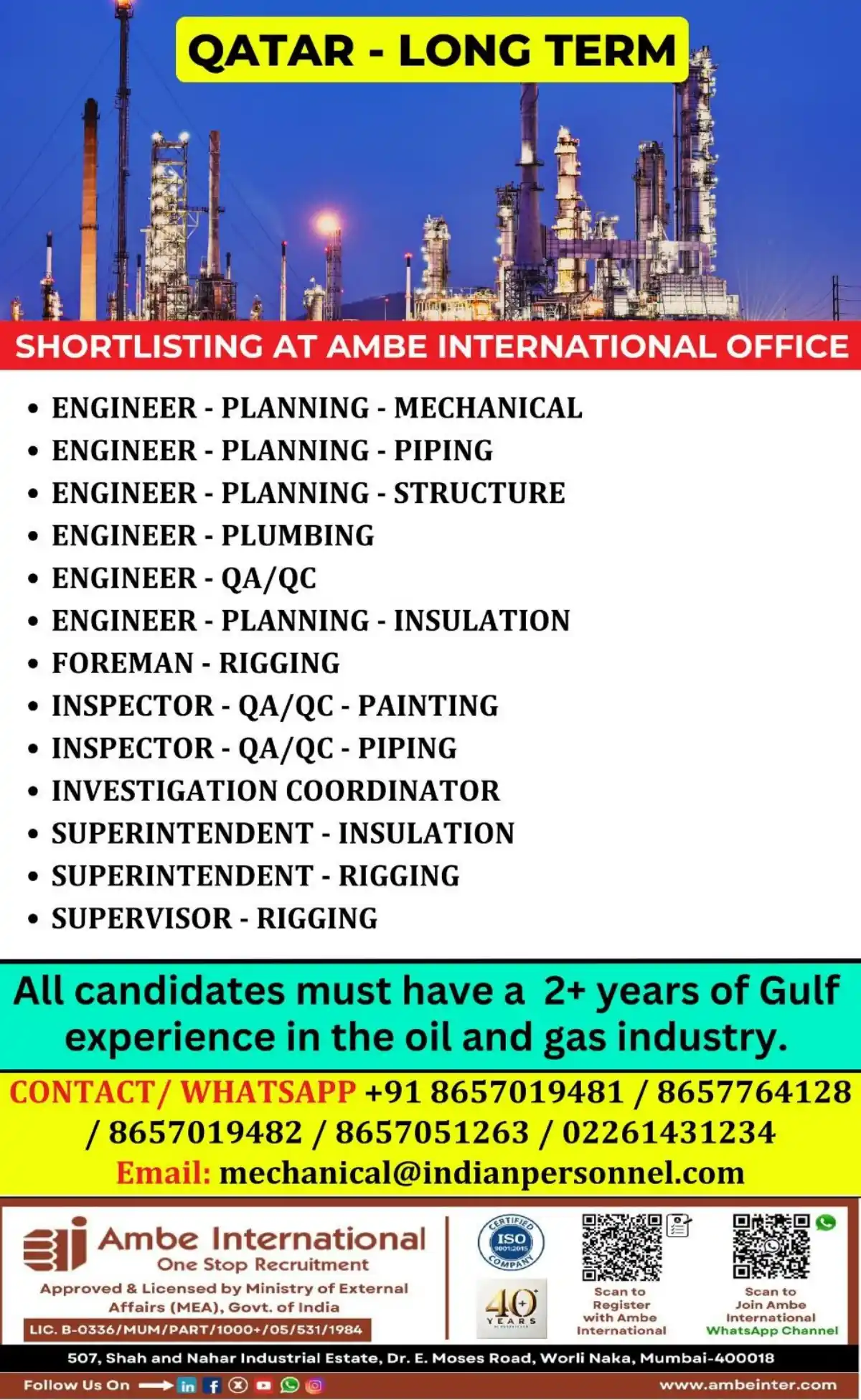 Qatar Facility Management Jobs | Exciting Job Opportunities in Qatar - Long Term Positions in ...